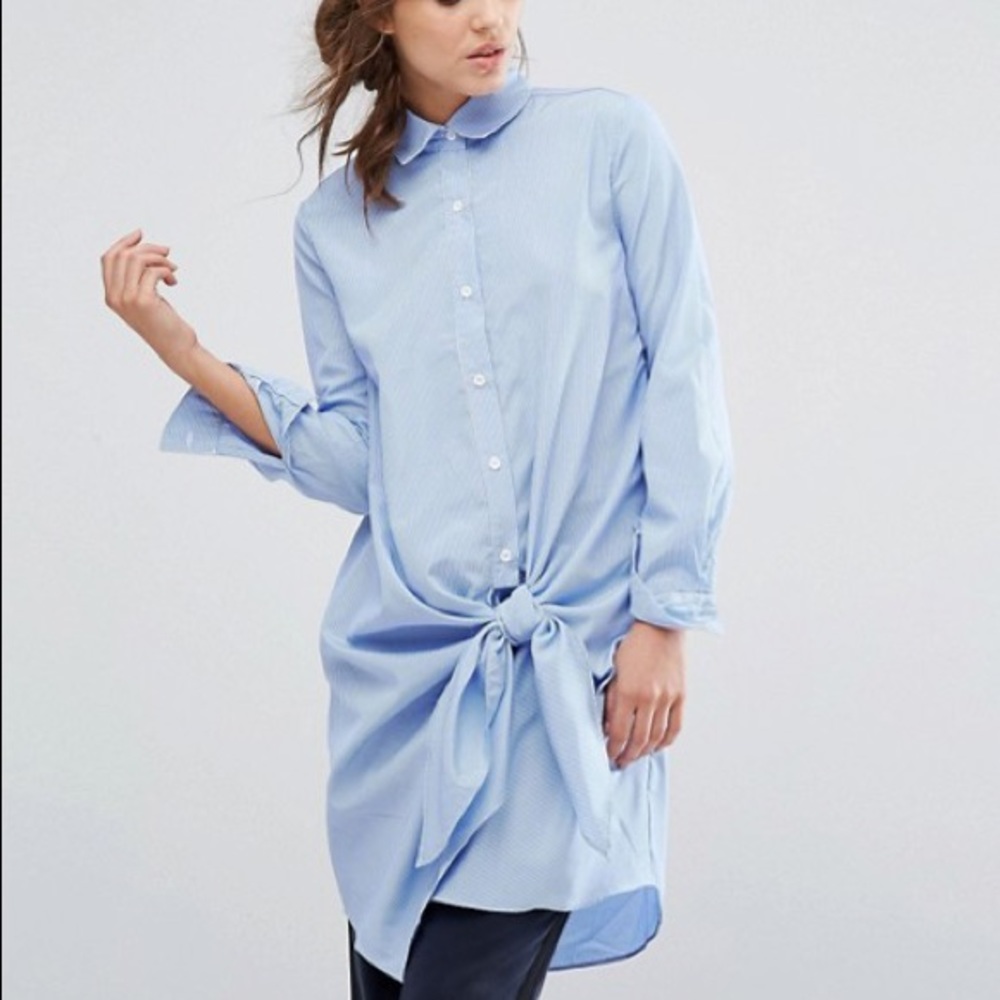 Parallel Lines Shirt Dress With Tie Front | Asos - Gem